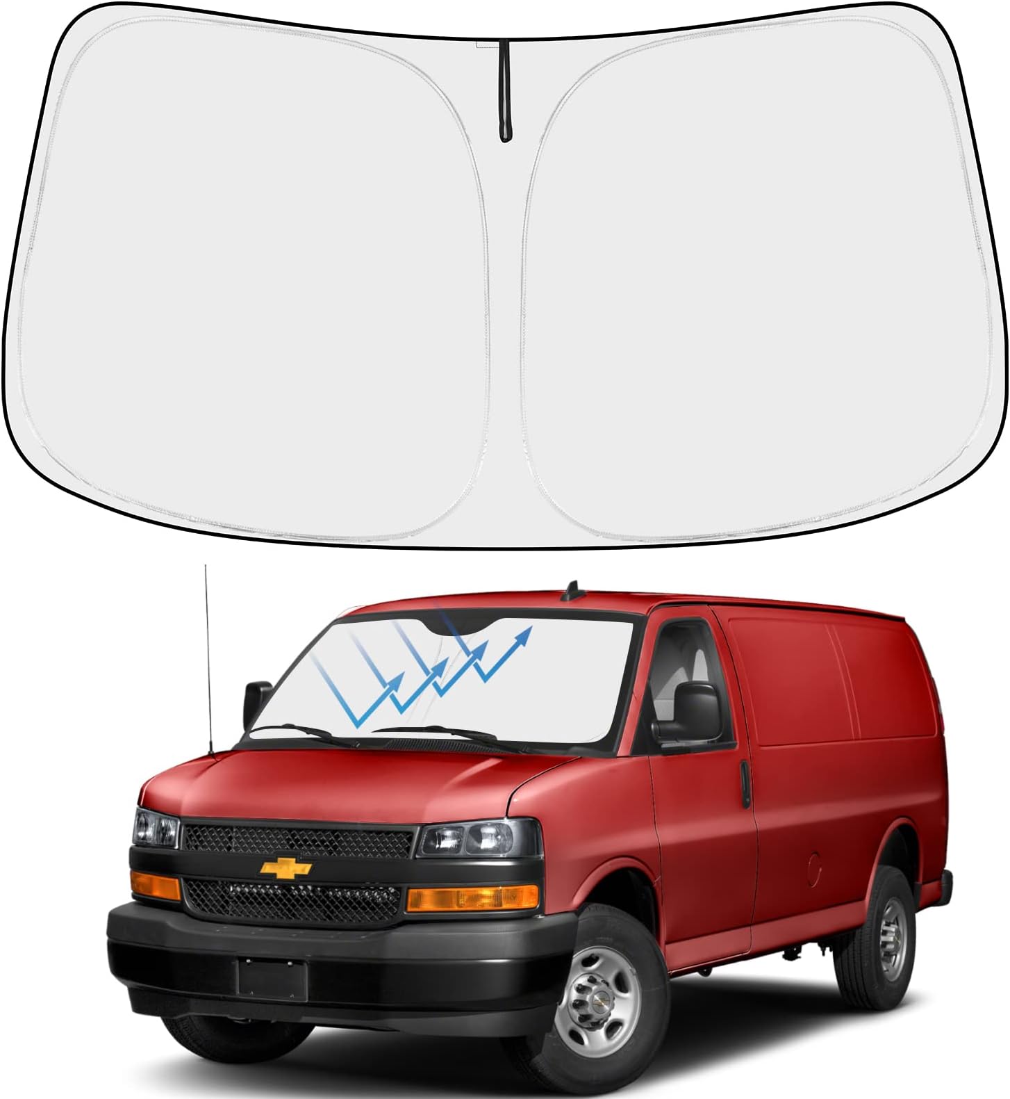 Amazon.com: Autotech Zone Sunshade for 1996-2021 Chevrolet Express ...