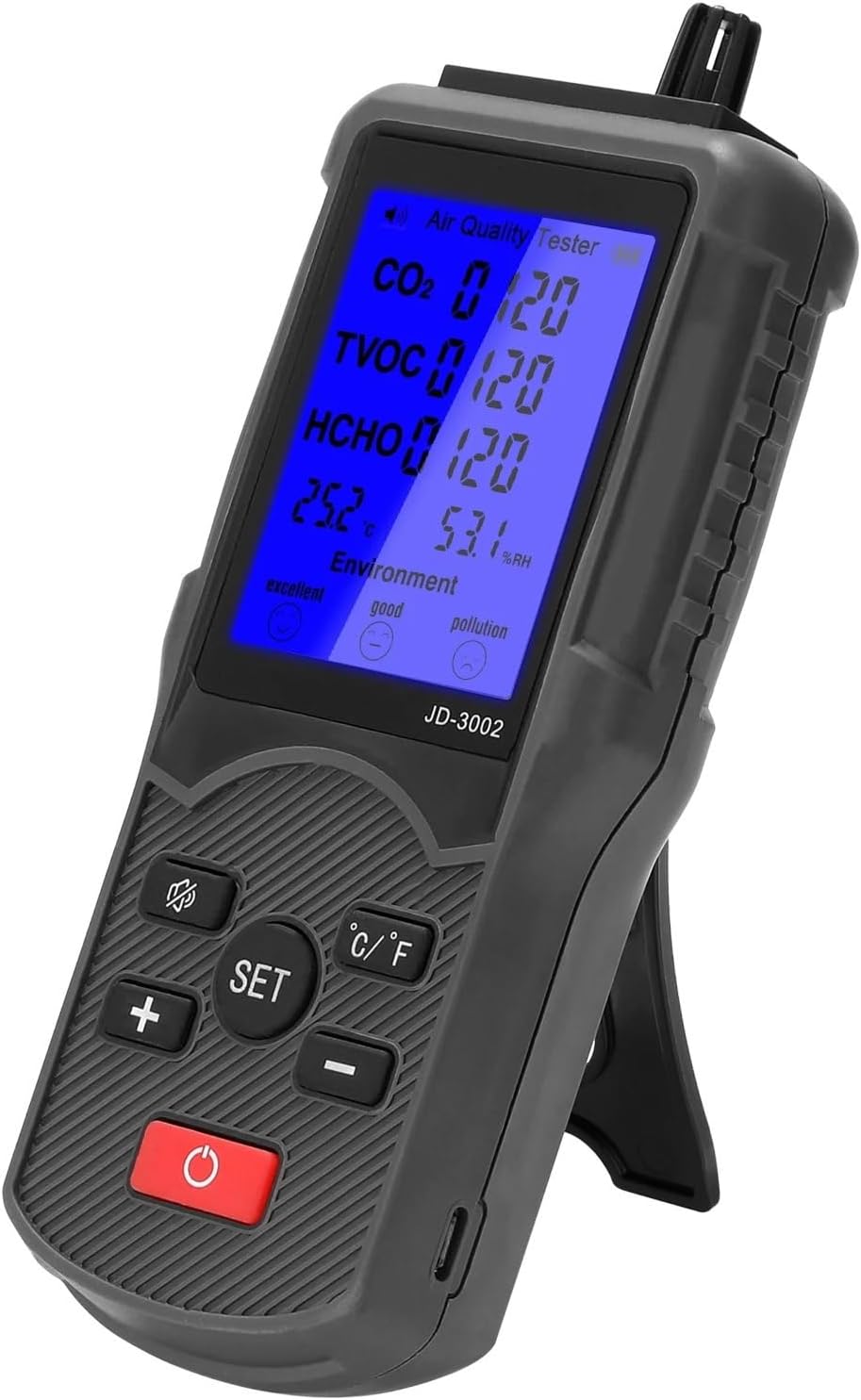 Gas Detector, Multifunctional Air Quality Tester CO2 TVOC Meter ...