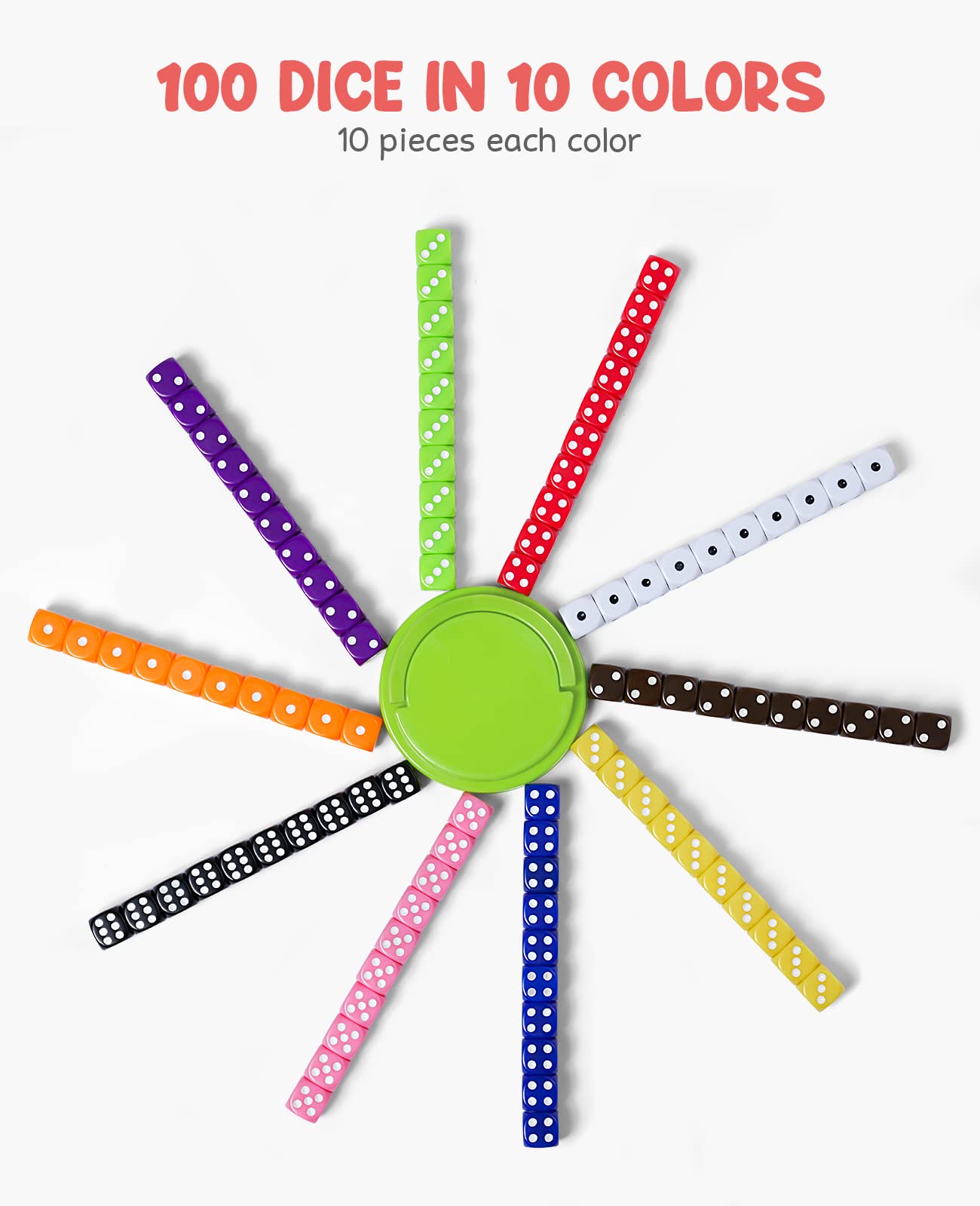 Snapklik.com : JoyCat 16mm 6 Sided Dice Set Standard Game Dice Kids For ...