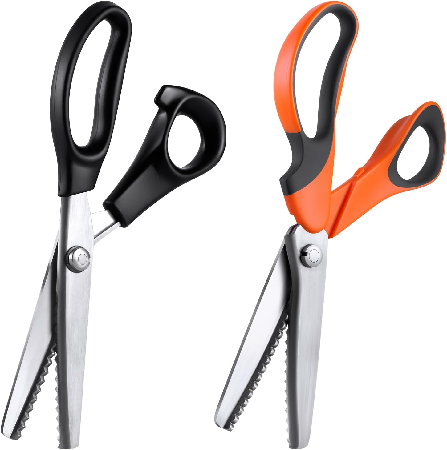 CHEE MONG Pinking Shears for Fabric, 2 Pack of Stainless Steel Zig Zag ...