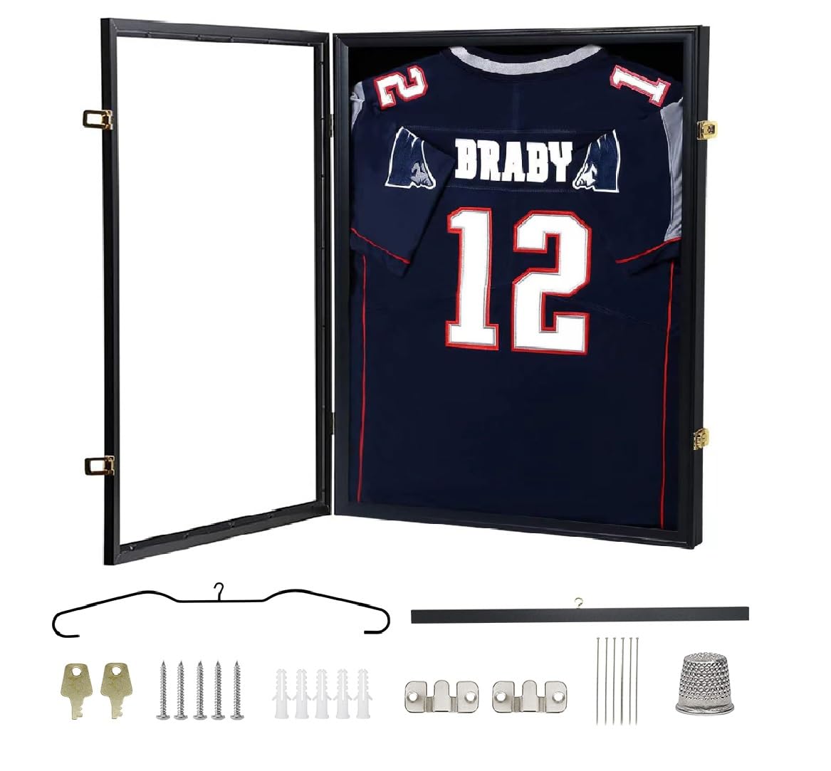 Jersey Frame Display Case Lockable Large Sports Jersey Showcase Box for ...