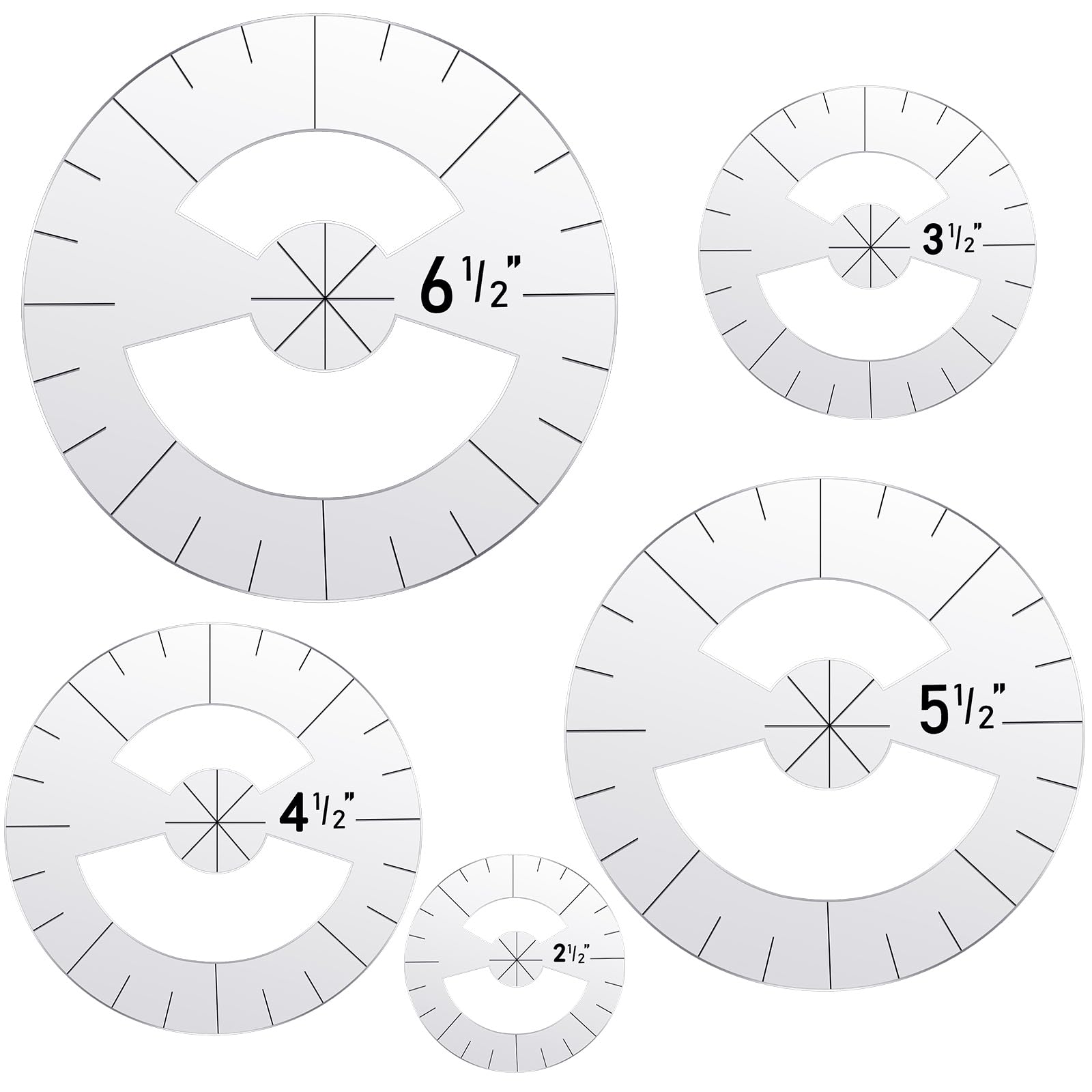 Snapklik.com : Geyee 5 Pcs Circle Ruler Quilting Template Set Circle ...