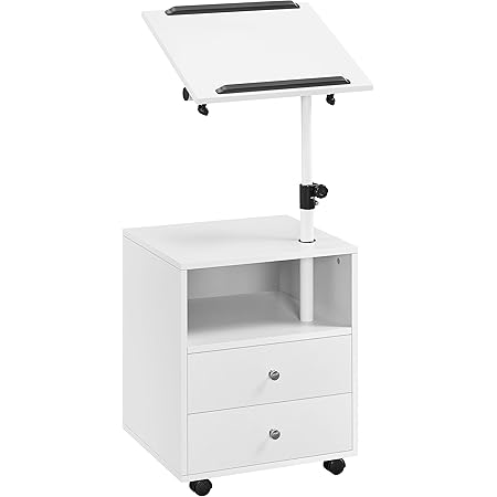 HOMCOM Functional Swivel Bedside Table End Table Side Table for Living ...