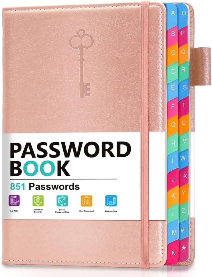 Amazon.com : hi!SCI Password Keeper Book with Colorful Alphabetical ...