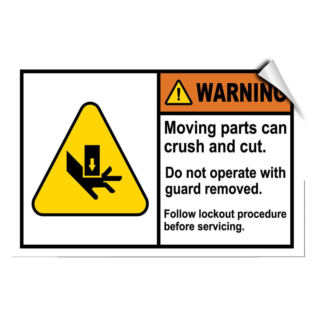 Warning rotating parts sticker water/fade proof 7 year vinyl C $2.12 ...