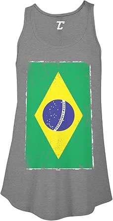 Amazon.com: Distressed Brazil Flag - Brasil Heritage Women's Flowy Tank ...