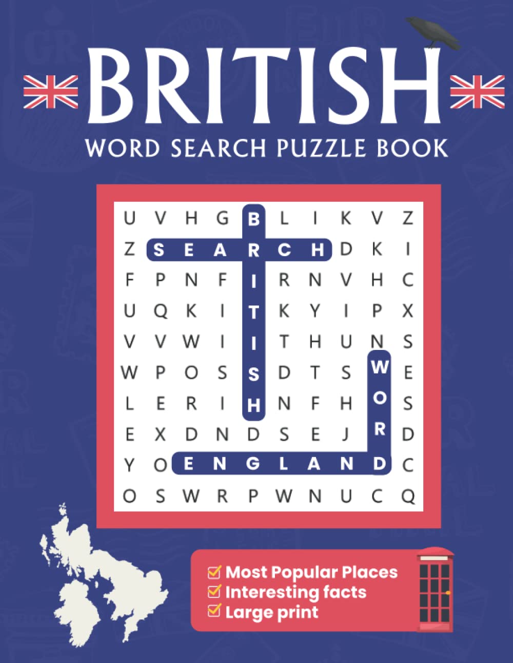 British Word Search Puzzle Book British Themed Gift And Themed ...