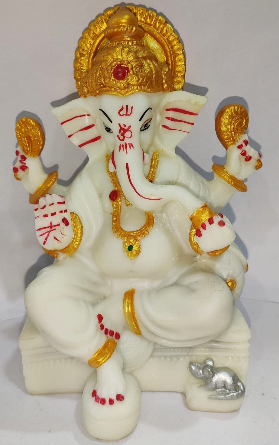 Buy The Handicraft Store Ganesha with Mushak Statue Marble Idol Murti ...