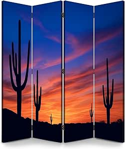 Amazon.com: Wood Screen Room Divider Southwest Desert Folding Screen ...