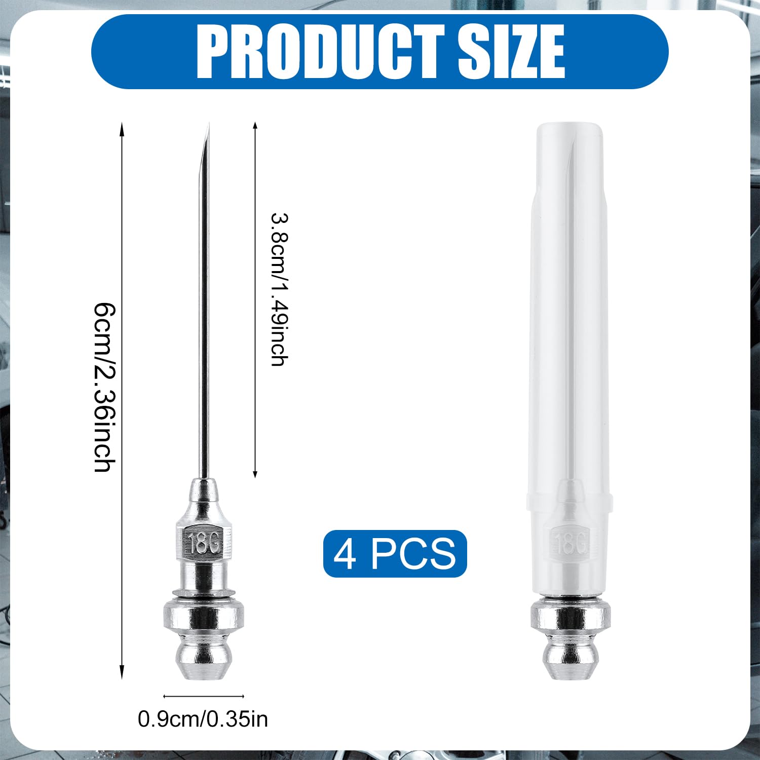 Snapklik.com : 4 Small Bearing Grease Injector Needles, Removable ...