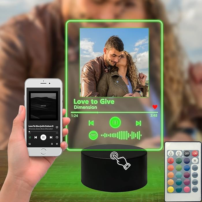 Buy Spotify Plaque Personalised, Custom Spotify Music Plaque LED Light ...