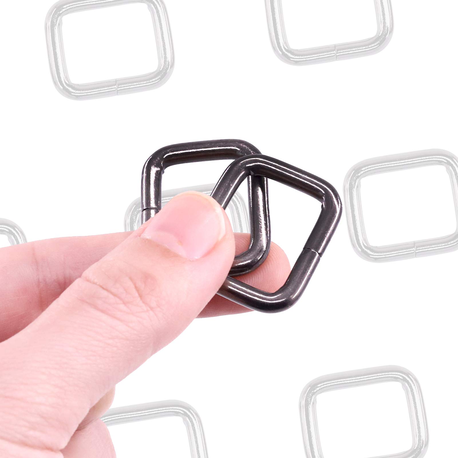 Snapklik.com : Swpeet 60Pcs 3/4 Inch - 20mm Gun-Black Metal Rectangle ...