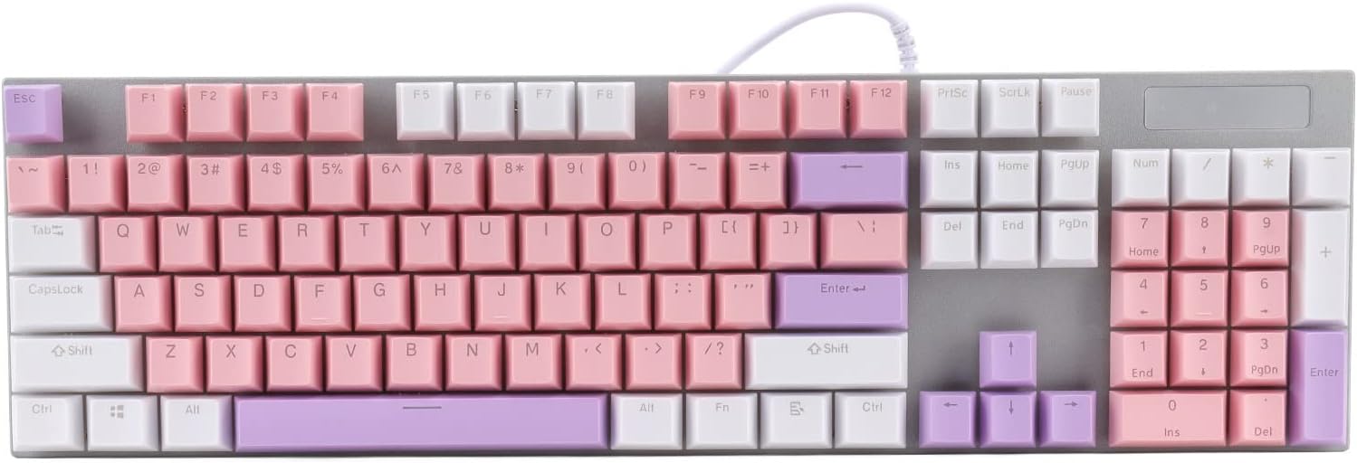 Amazon.com: Mechanical Keyboard, 104 Keys RGB Keyboard, Wired Ergonomic ...