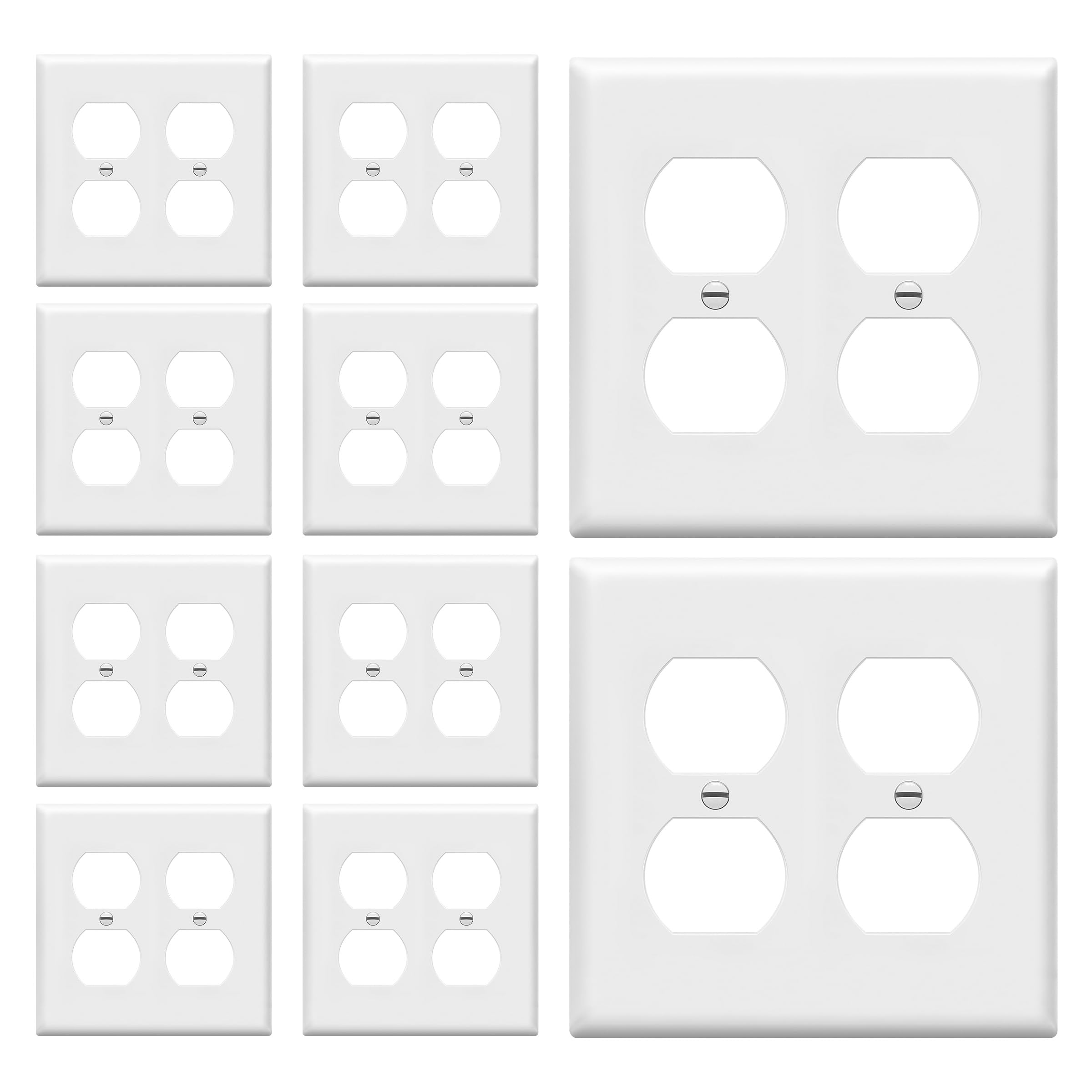 Snapklik.com : Enerlites 8822-W 2-Gang Duplex Outlet Wall Plate