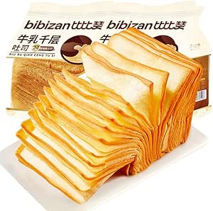 Amazon | ニュージーランド産ミルフィーユ食パン、640g/箱 8袋入り*80g、24層重ねてパン、牛乳20％以上で、ミルキーな香りとまろやかな味わいがあふれ出す、無塩アンカーバター ...