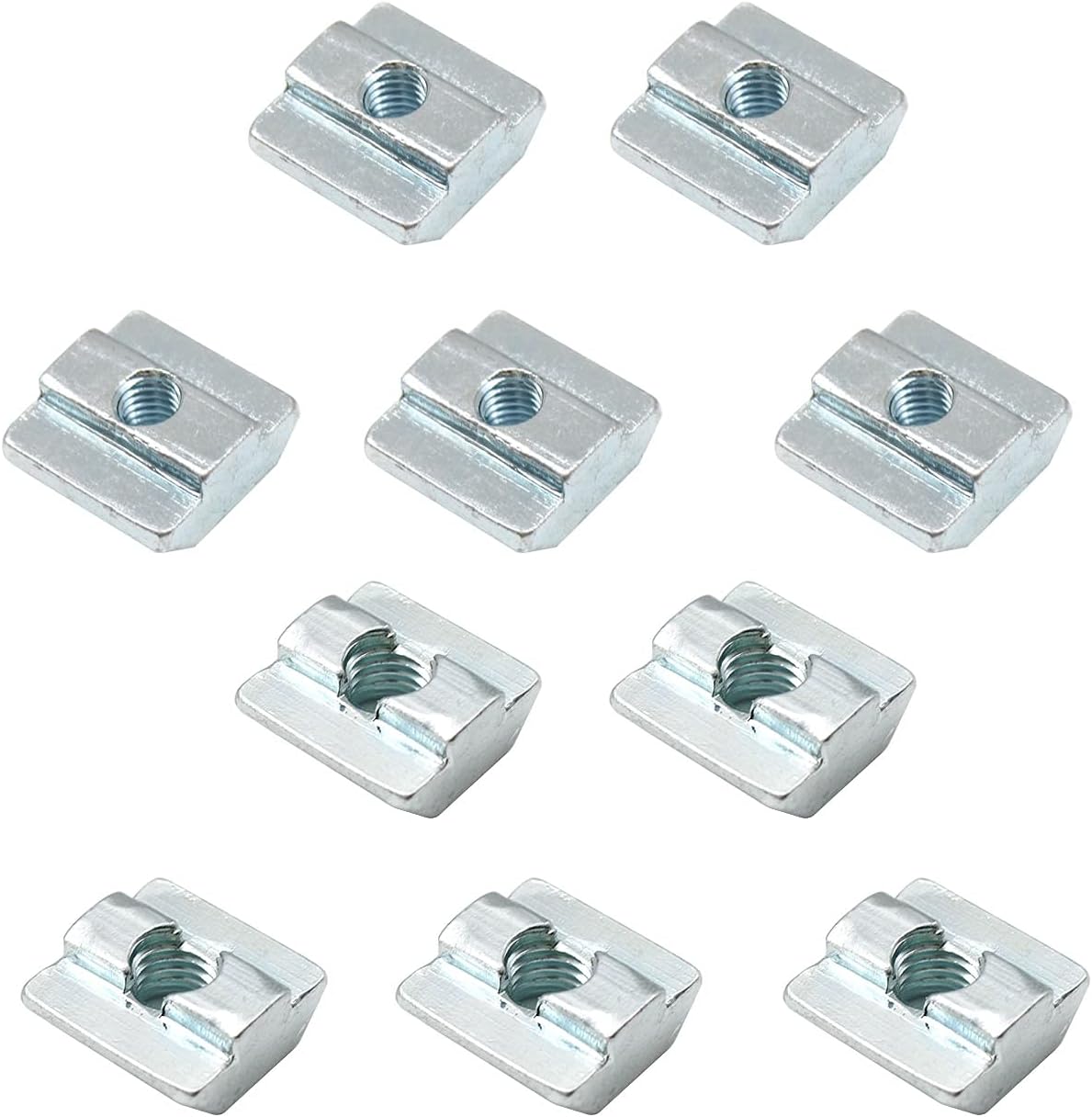 KLEHOPE 10 Pièces écrou en T Nickelé, M6, M8 2 Types D'écrous ...
