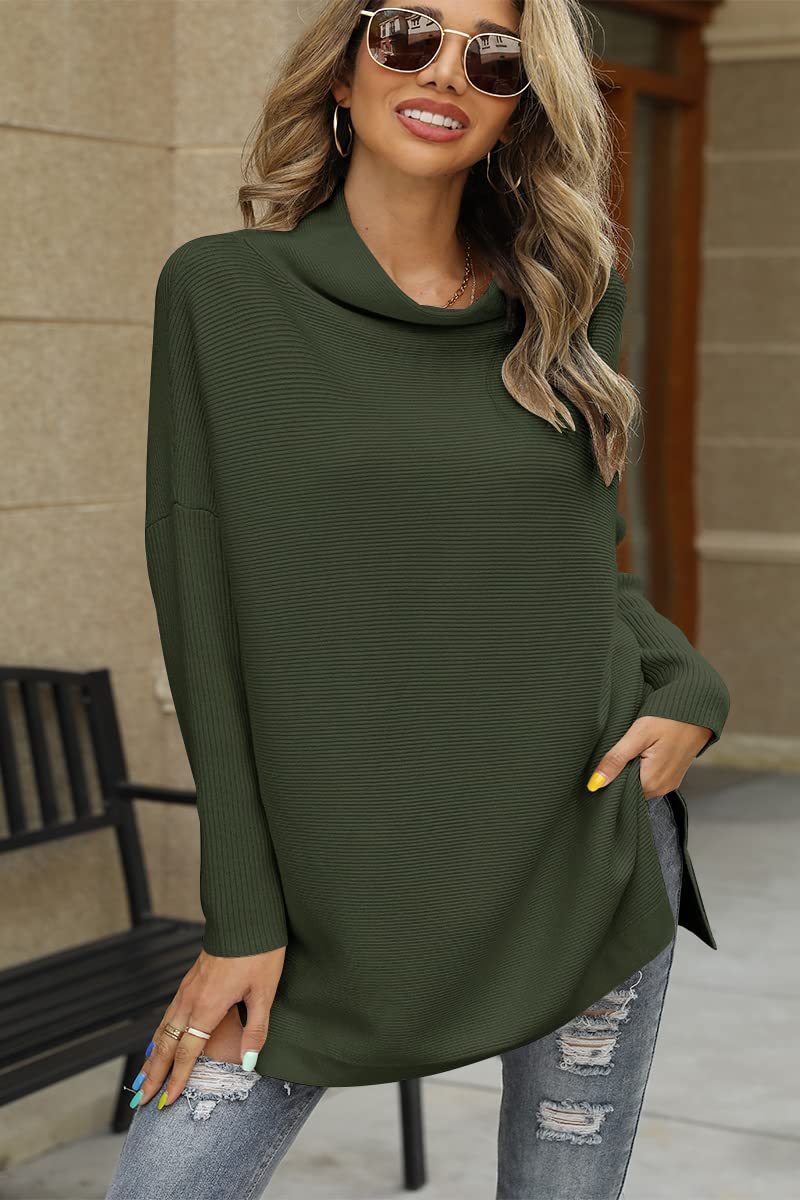 Snapklik.com : Womens Turtleneck Oversized Chunky Sweaters Long Knit ...