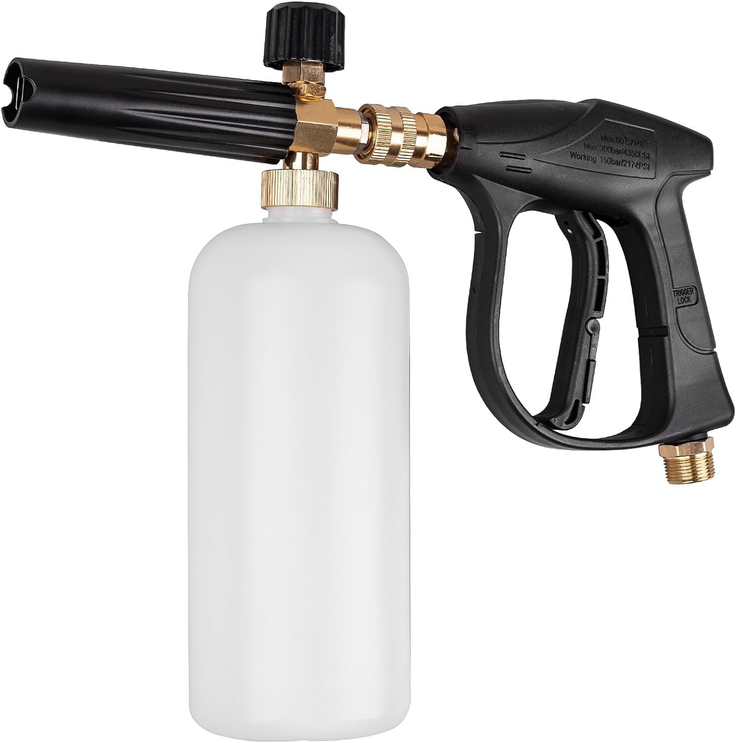 YUET 1/4" Quick Release Snow Foam Lance Foam Gun - 1L Adjustable Nozzle ...