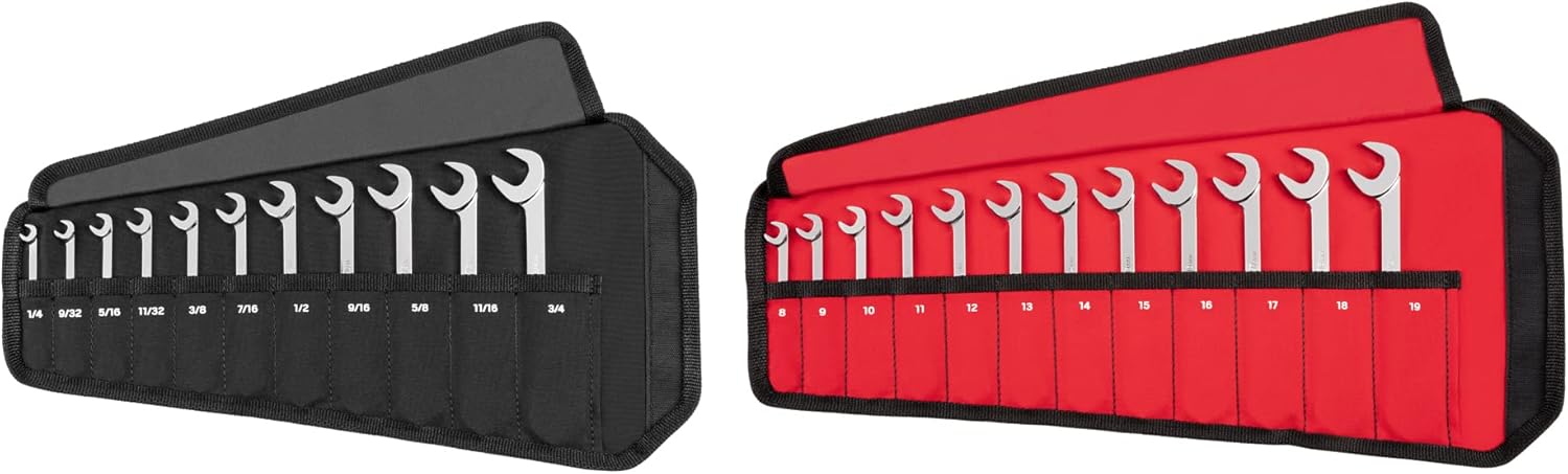 TEKTON Angle Head Open End Wrench Set with Pouch, 23-Piece (1/4-3/4 in ...