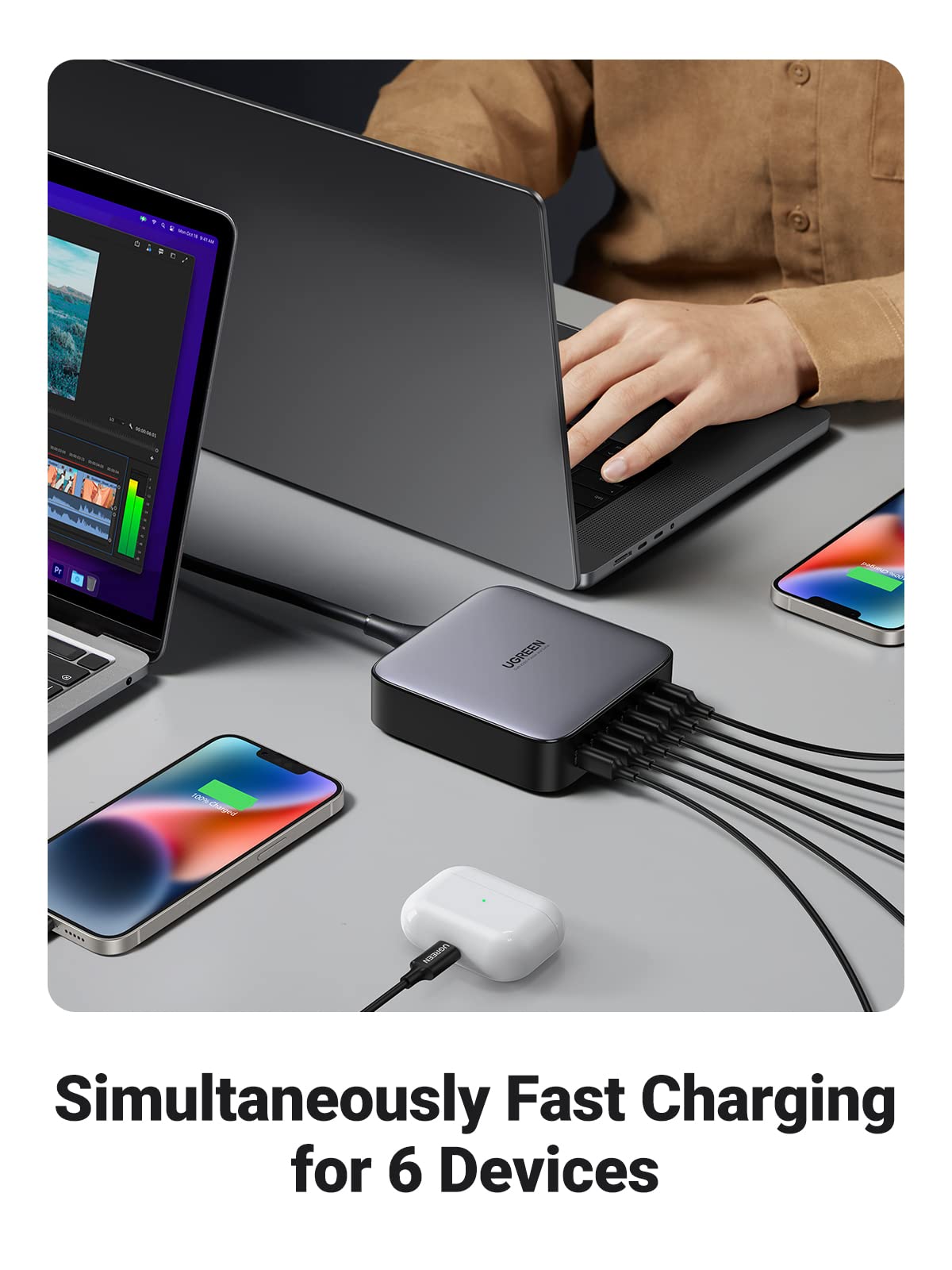 Snapklik.com : 200W USB C Charger, Nexode 6-Port GaN Desktop Charger ...
