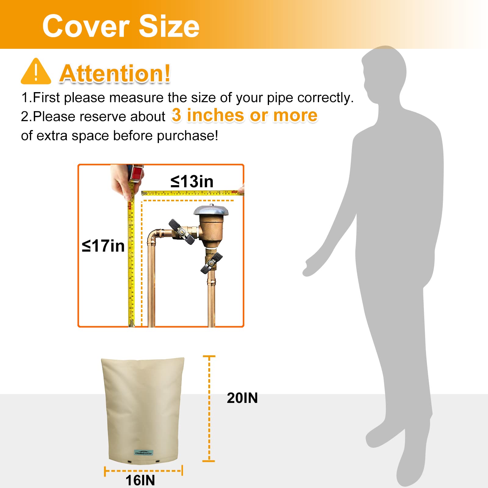 Backflow Preventer Cover Insulated (5?F) with Thicker 7 Layers Fabric ...
