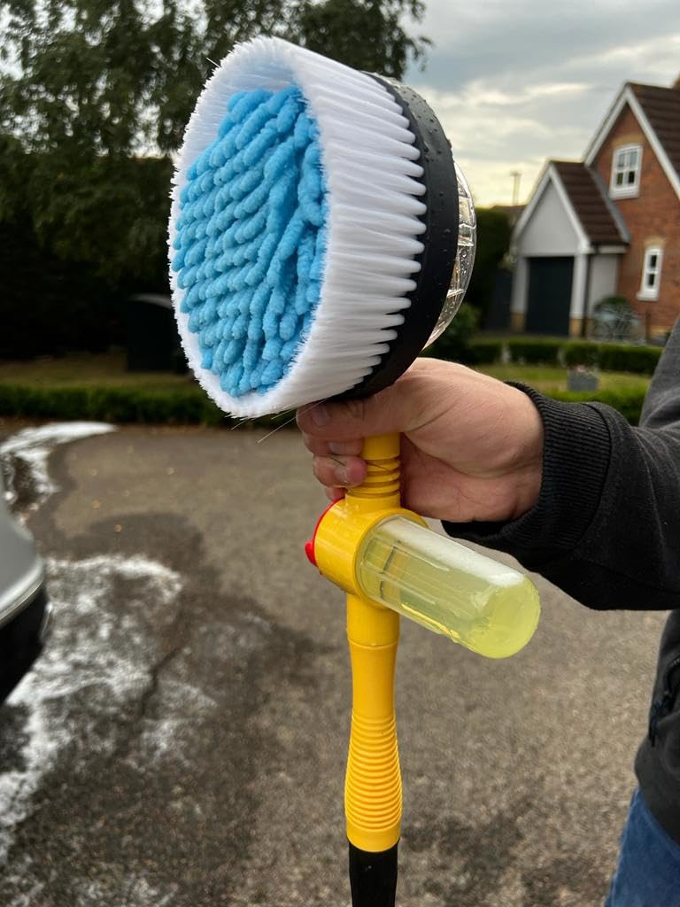 Rotating Car Wash Brush Kit with Foam Bottle and Long Handle High ...
