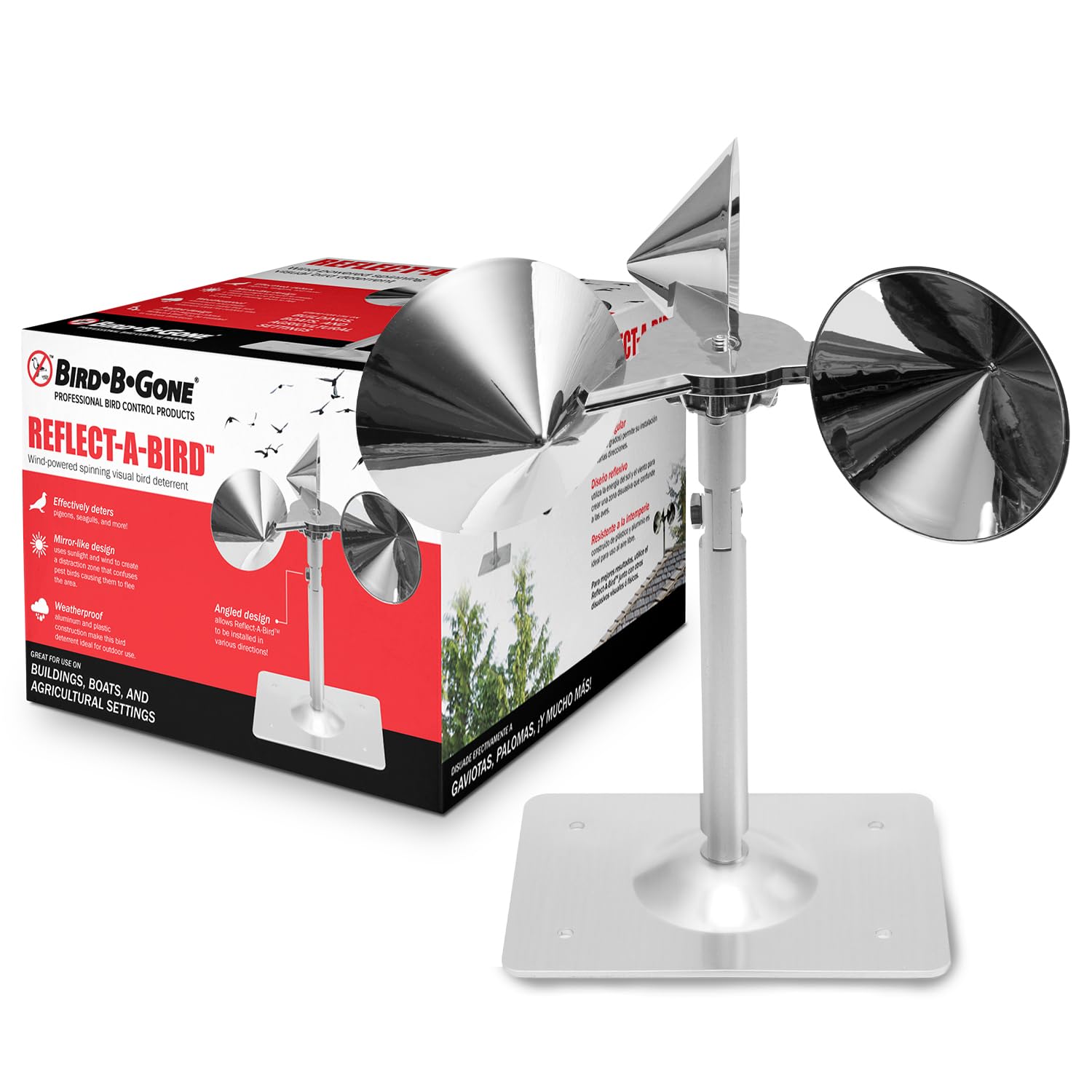 Bird B Gone - Reflect-A-Bird - Reflective Spinning Deterrent - Repels Pigeons, Sparrows ...