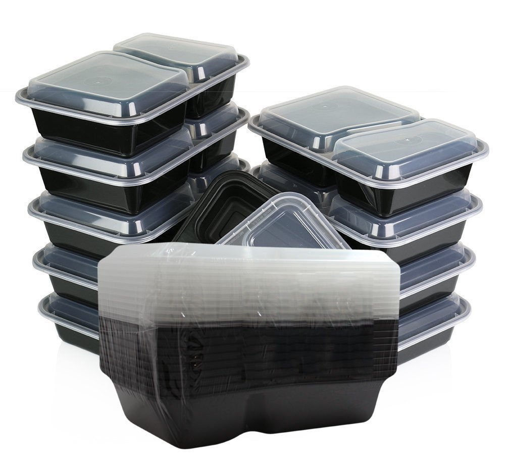 Kabalo 10 Pack Premium 2 Compartment Stackable Microwave Re Usable ...