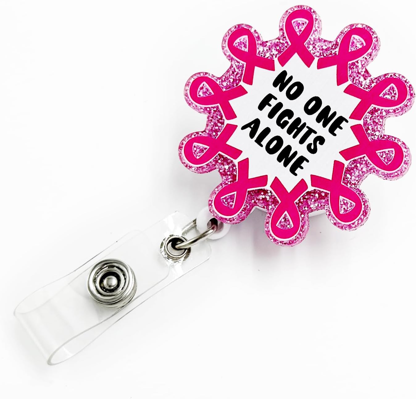 Amazon.com : Breast Cancer Awareness Badge Reel Retractable Band ID ...