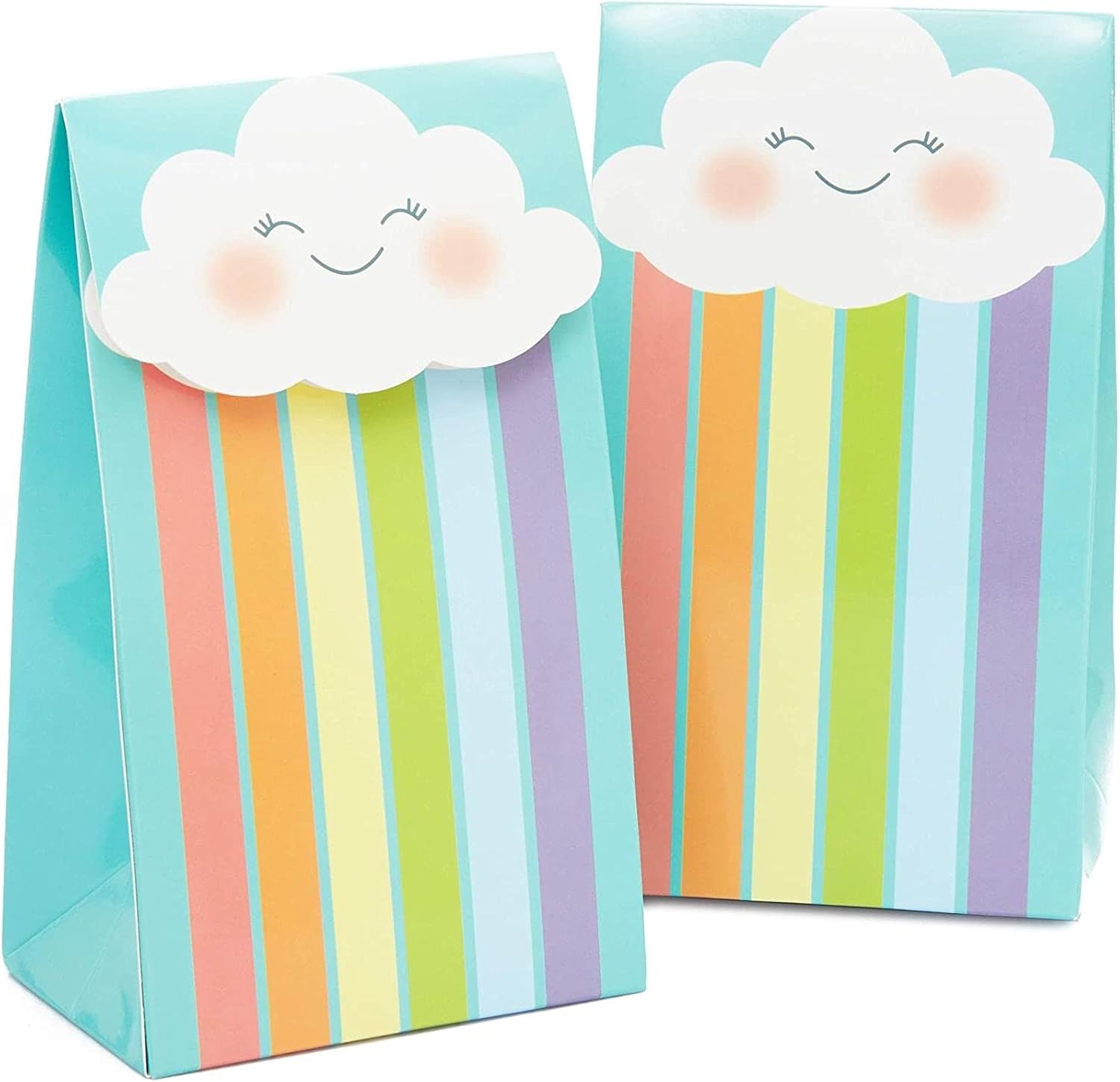 Amazon.com: 24 Pack Rainbow Treat Bags with Stickers for Rainbow Themed ...