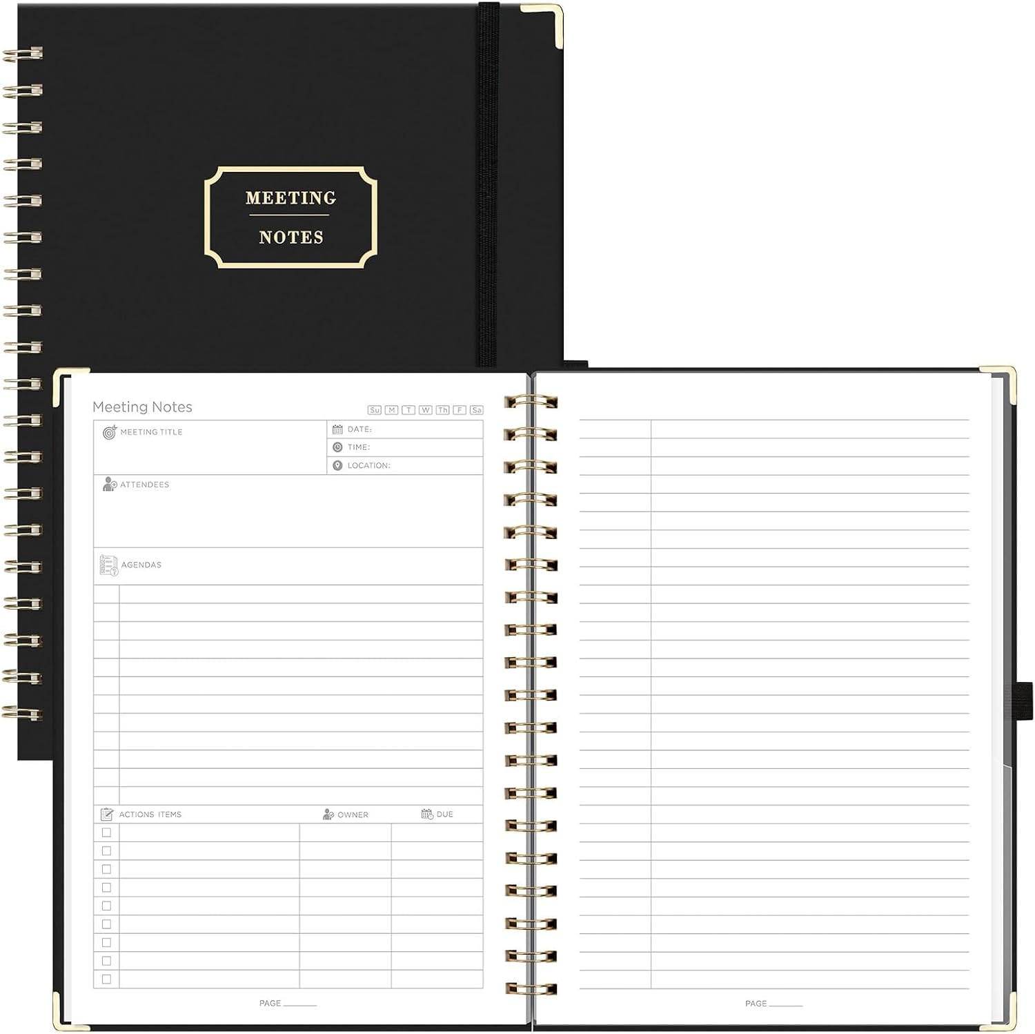 EMSHOI B5 Meeting Notebook - Work Planner Project Organizer with Action ...