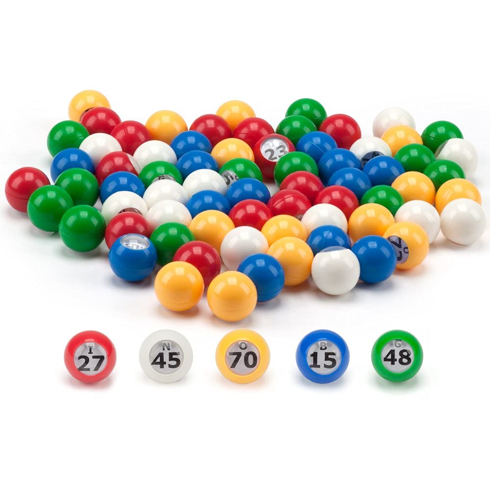 Buy Bingo Game Master Board and 7/8-Inch Multi-Color Plastic Bingo ...