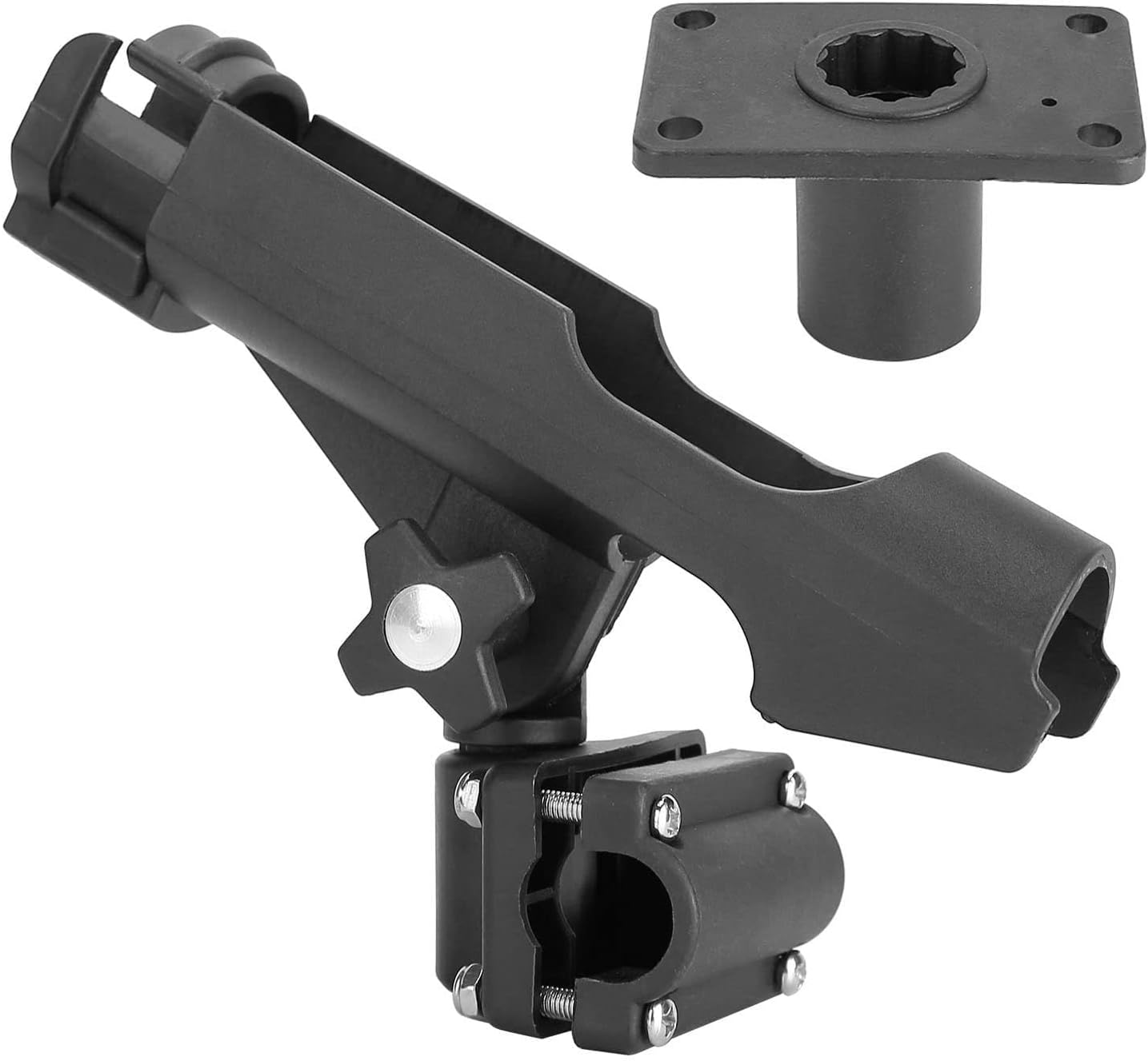 Amazon.com: Boat Fishing Pole Rod Holder Kayak Side Rail Mount 360 ...