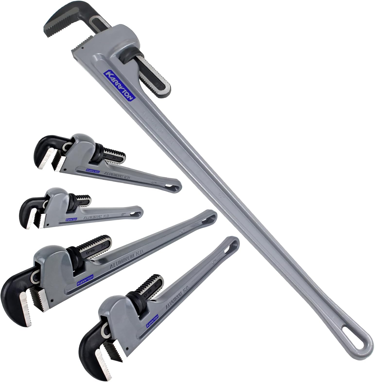 KARRYTON Aluminum Pipe Wrench (10"+14"+18"+24"+48"), Adjustable ...