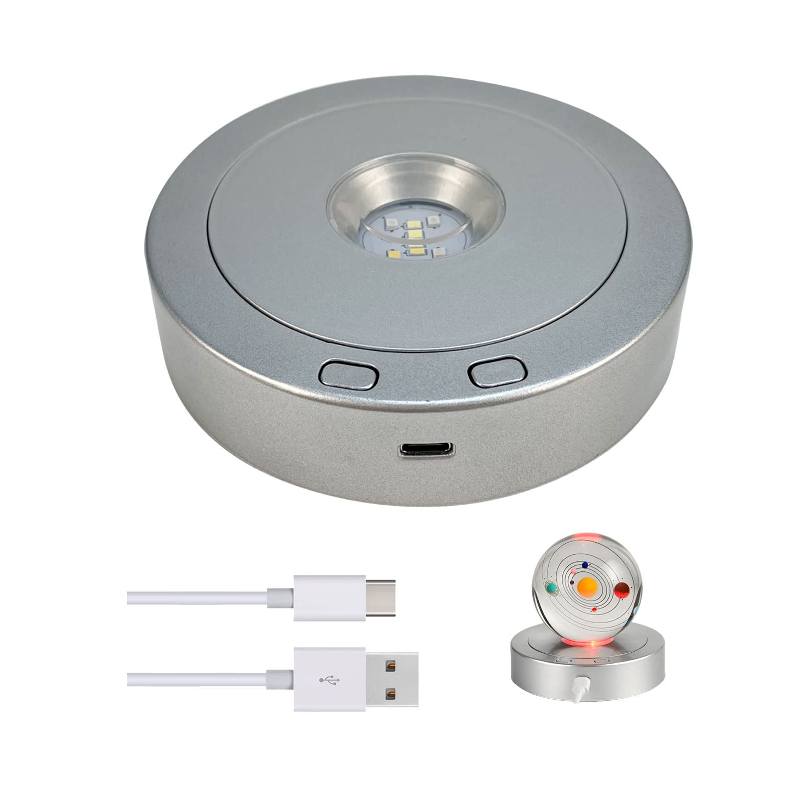 Amazon.com: Aepiraza 7 Led Rotating Display Stand, Round Spinning ...