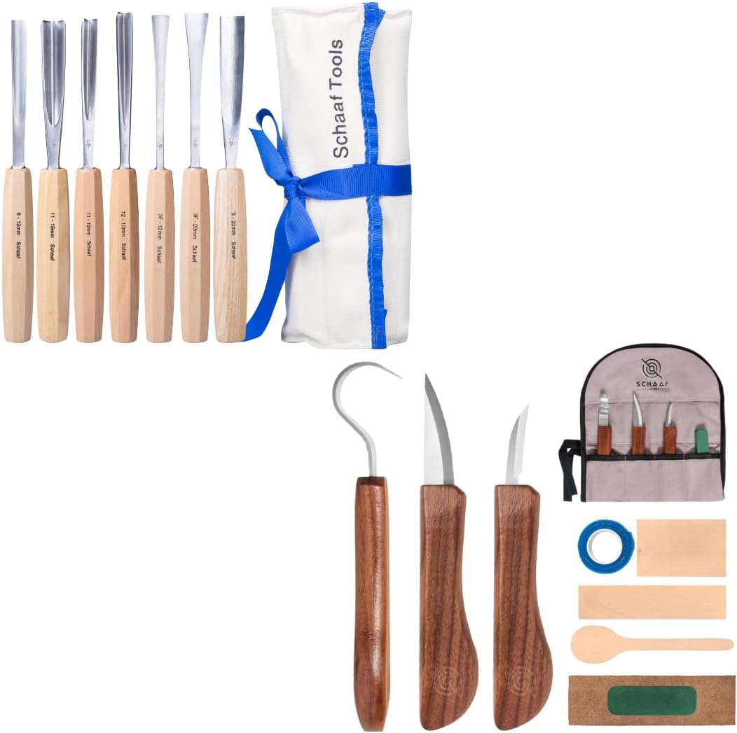 Amazon.com: Schaaf Tools 3-Piece Wood Carving Knfe Kit and 7-Piece Set ...