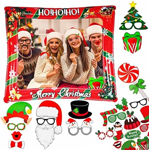 Dusenly 21pcs Christmas Photo Booth Props With Selfie Photo Frame ...