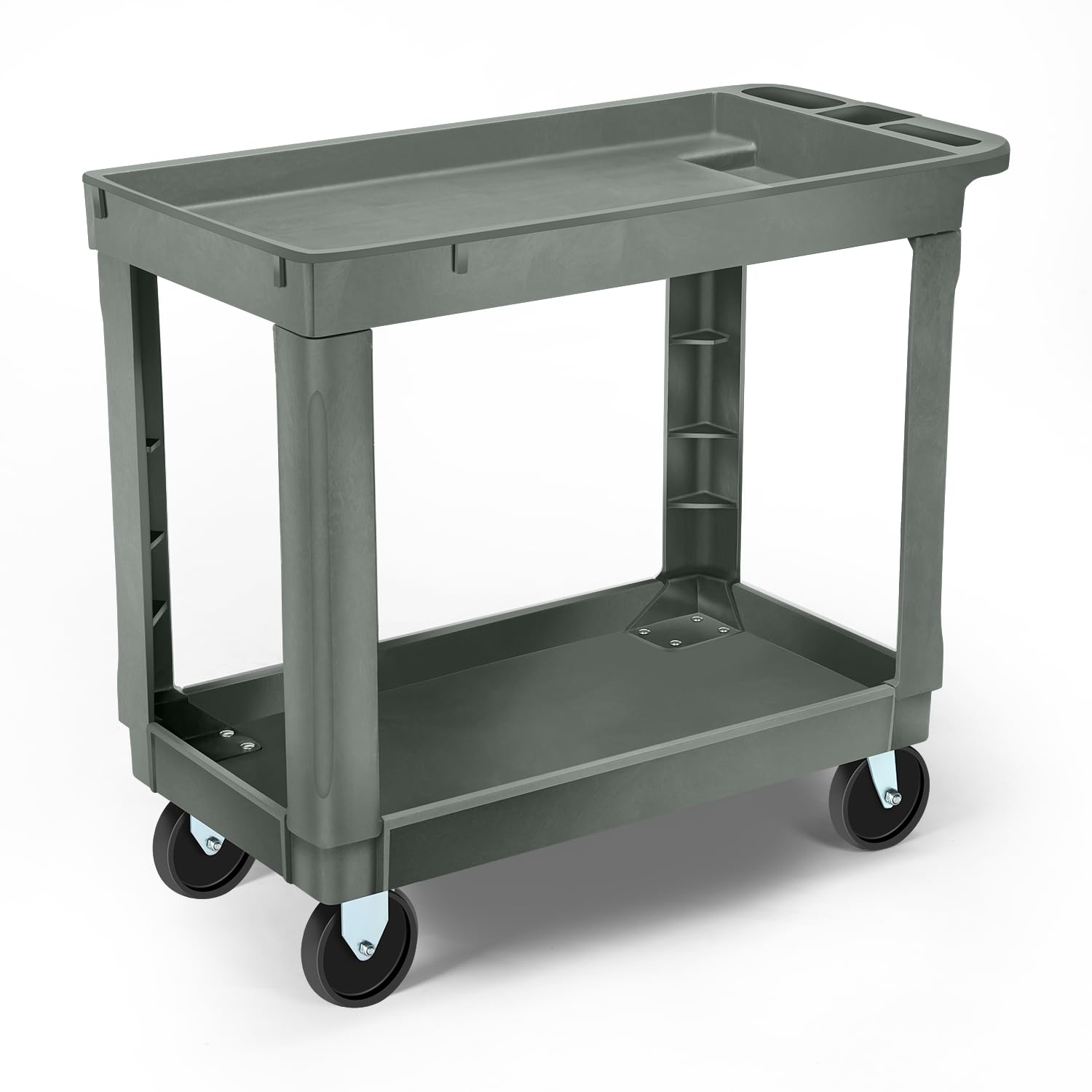 Amazon.com: 2-Tier Rolling Utility Cart, Heavy Duty Plastic Service ...