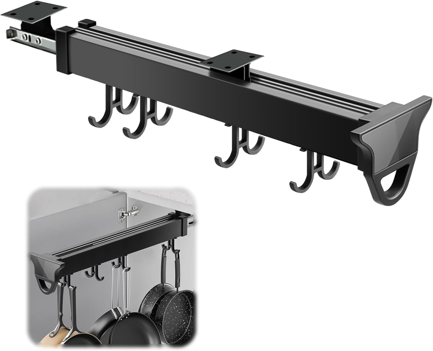 Amazon.com: Hanging Pot Rack, 22" Pull Out Pots and Pans Organizer with ...