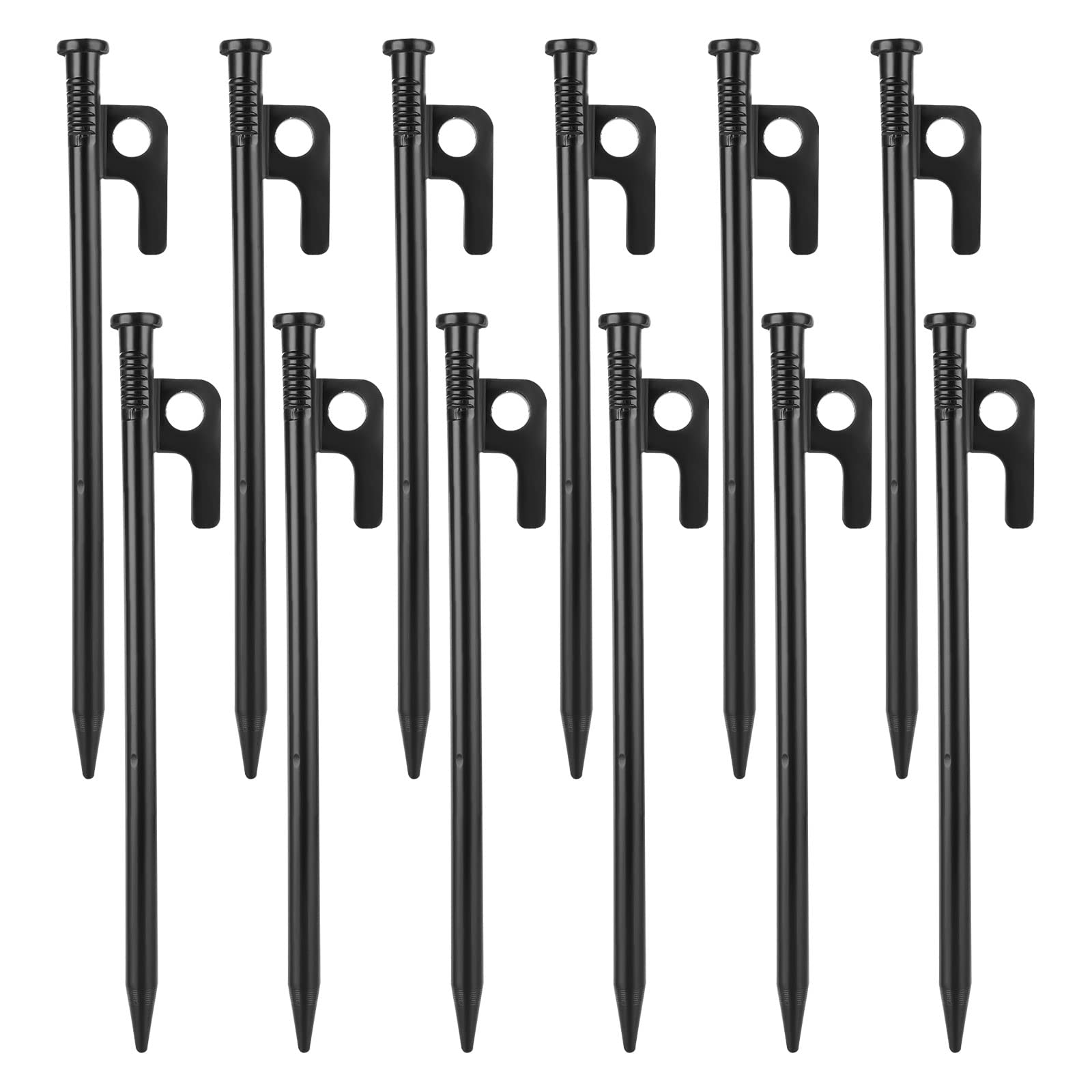 Snapklik.com : 12 Pack Tent Stakes Heavy Duty, Multiuse Forged Steel ...