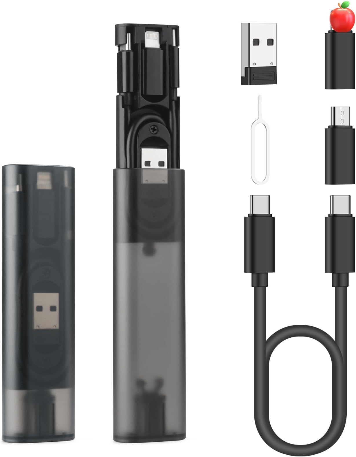 Aolcev Multi USB Adapter Cable Set Data Cable Storage Box USB to USB-C ...