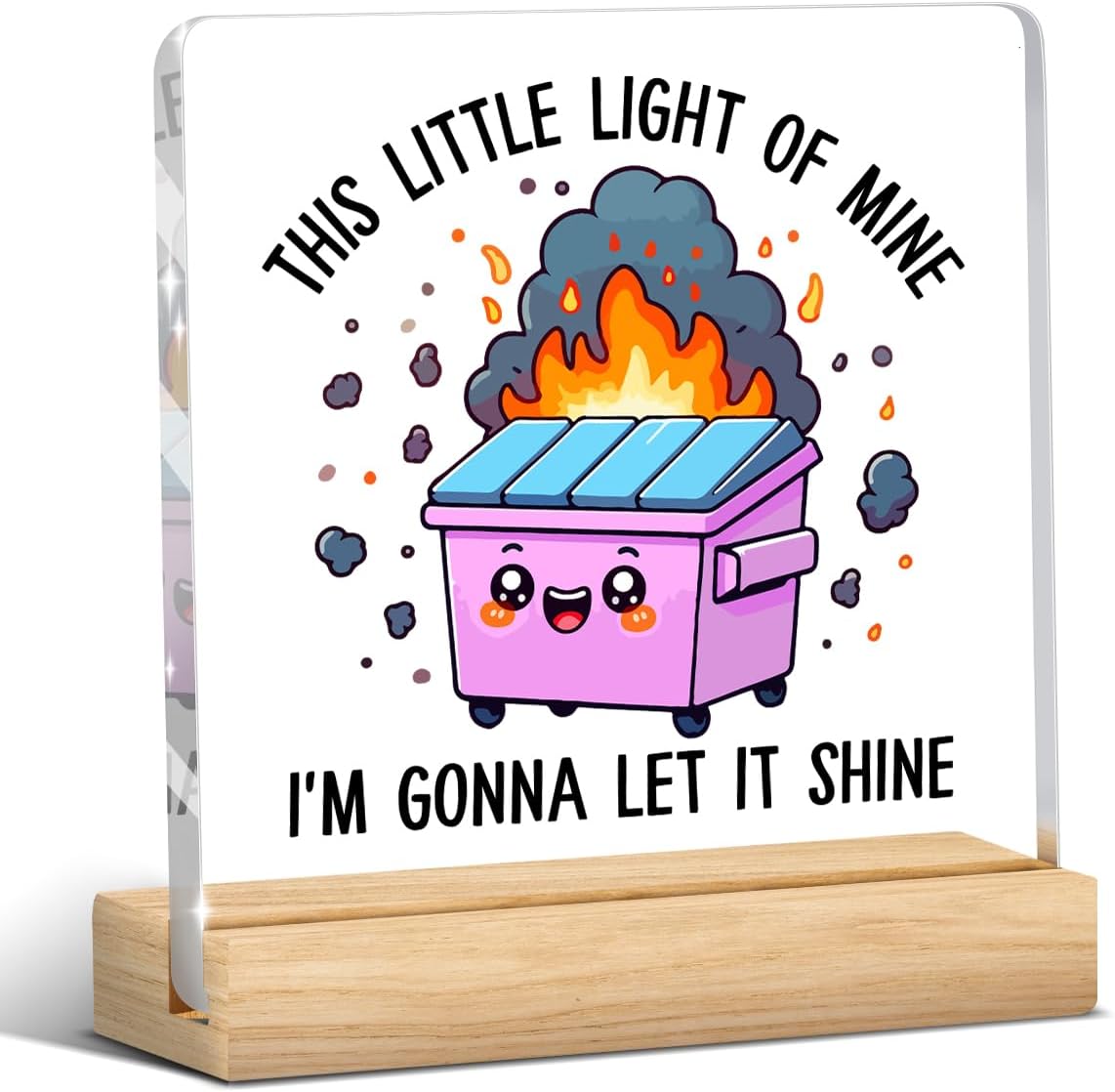 Amazon.com: Purple Office Decor, Dumpster Fire Desk Accessories, Purple ...