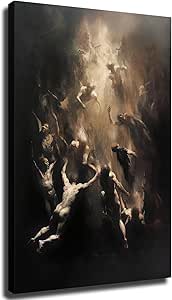 Amazon.com: Fall To Hell Wall Art Print Gothic Wall Art Creepy Art ...