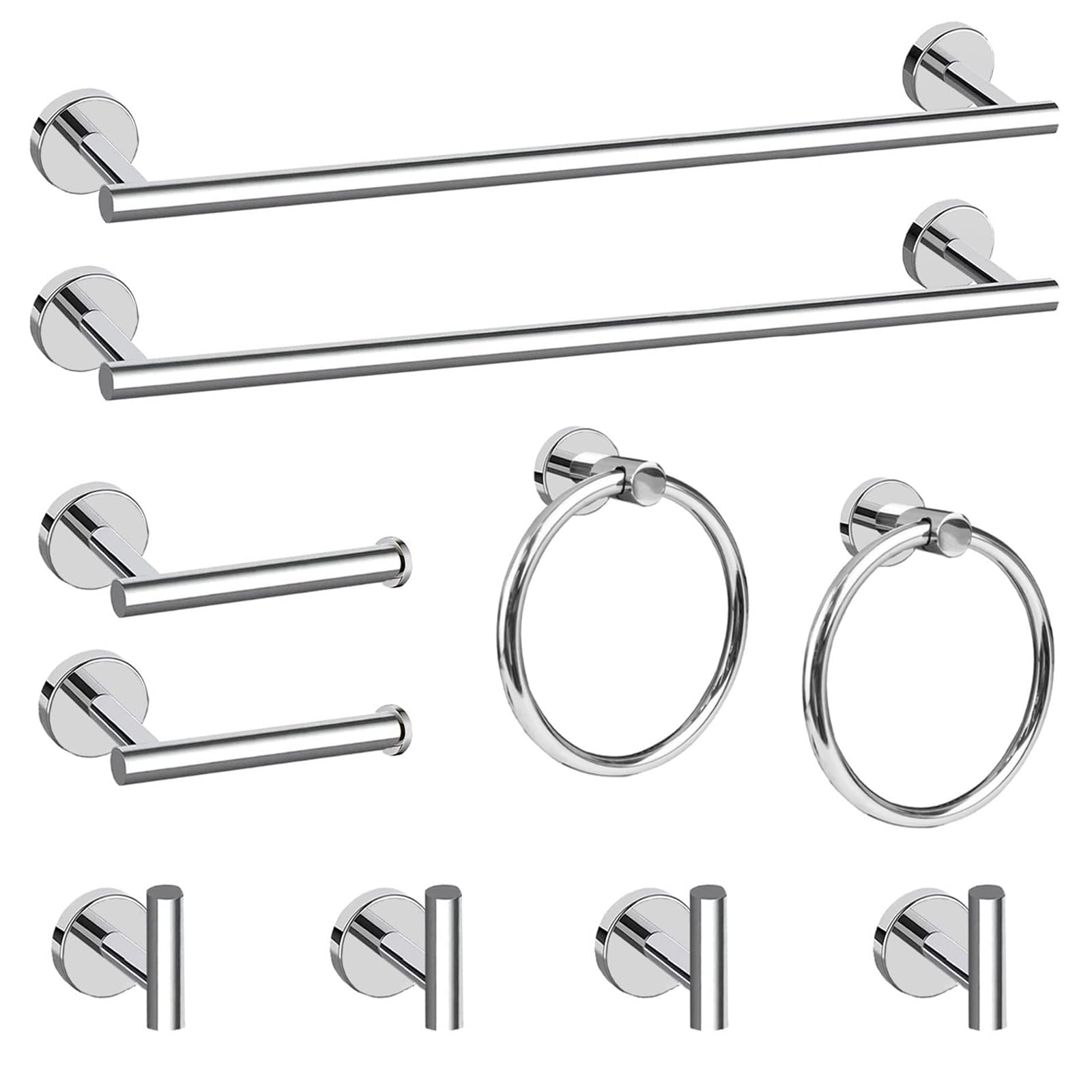 Amazon.com: Cilee 10 Piece Chrome Bathroom Accessories Set, 24inch ...