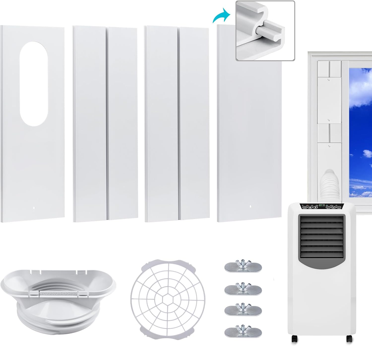 Universal Portable Air Conditioner Window Vent Kit for 5.1 & 5.9 Inch ...