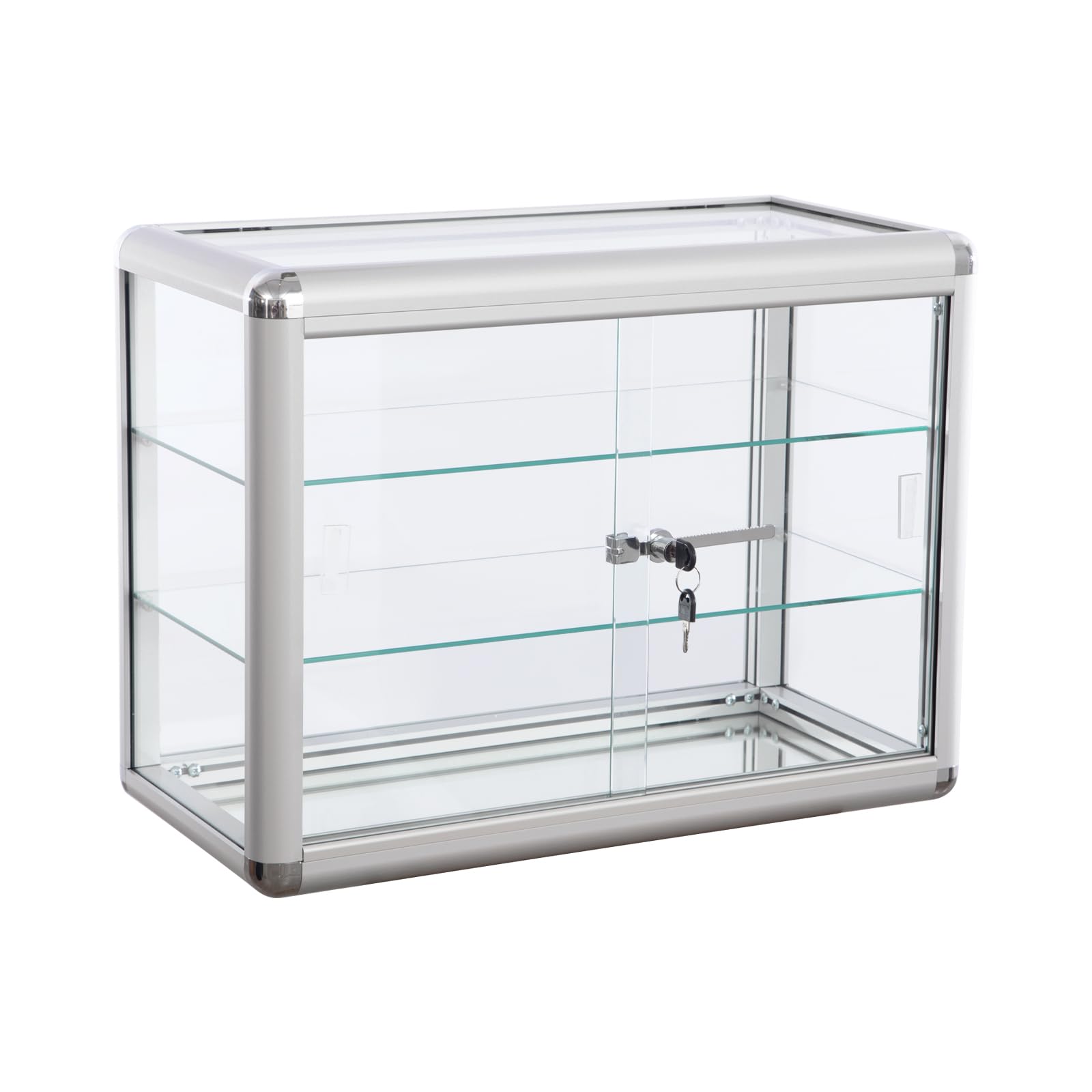 Amazon.com: WISDOMFUR 24 x12 inch Aluminum and Glass Countertop Display ...