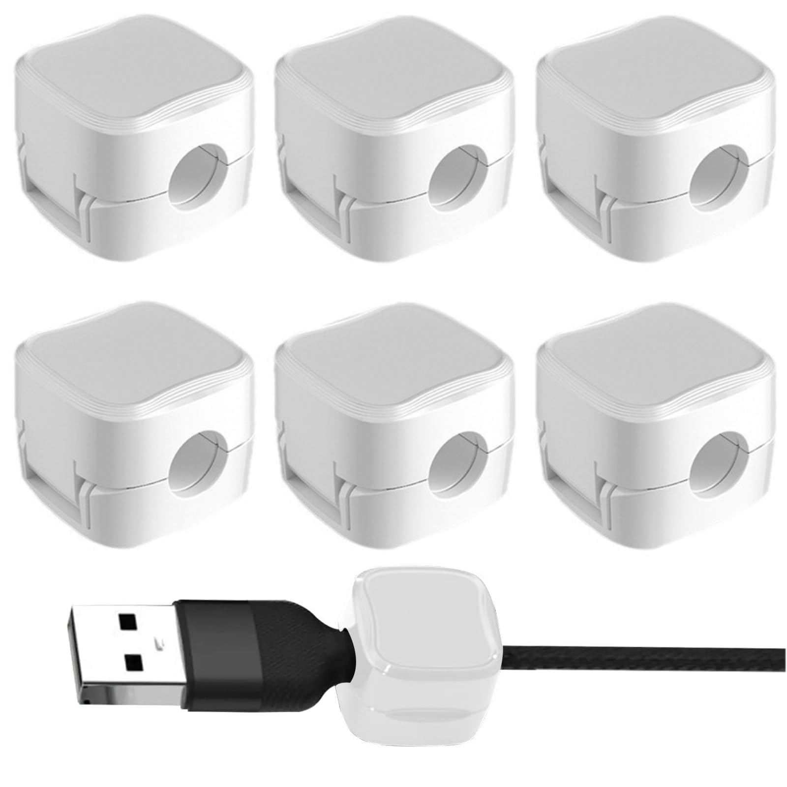 Neyared 6PCS White Magnetic Cable Holder Clips, Wire Holders for Cables ...