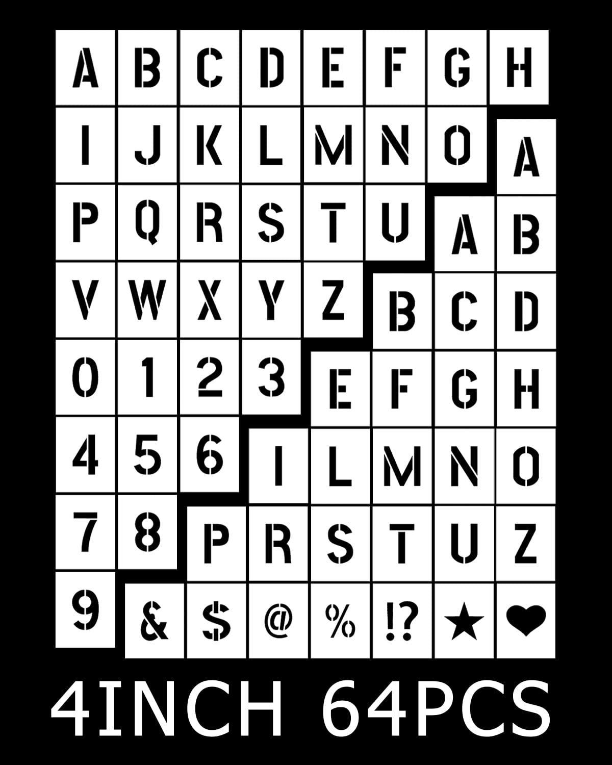 Buy Letter Stencils Numbers for Painting Reusable: 4 Inch Small Plastic ...