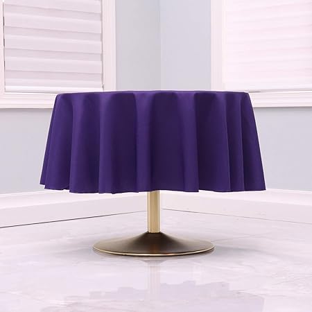 Amazon.com: LinenTablecloth 90-Inch Round Polyester Tablecloth Purple ...