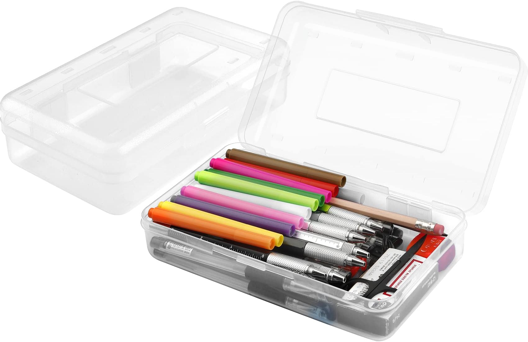 Amazon.com: Large Capacity Clear Pencil Case, Plastic Pencil Boxes ...